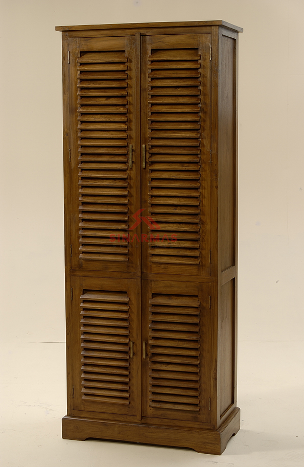 SLATTED Armoire Krepyak 4 Doors - SINARMAS Handcrafted Furniture